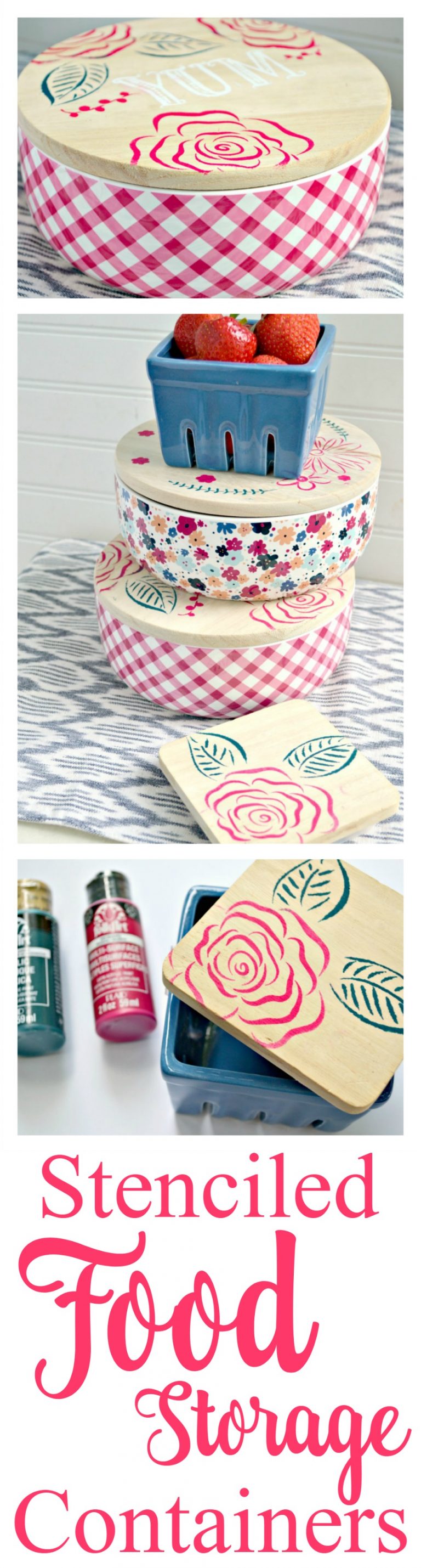 Stenciled Food Storage Containers {Handmade Gift Idea} - The Cards We Drew